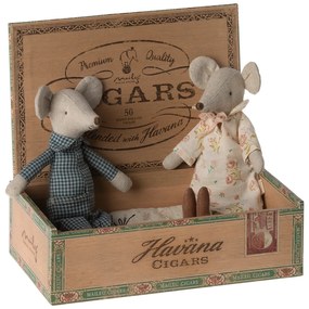 Maileg Myší babička s dědou v krabici od doutníků