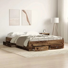 Rám postele Staré dřevo 135 x 190 cm Kompozitní dřevo 3333975