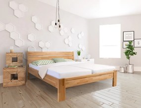 Manželská buková postel Veroli  , Odstíny moření Ahorn: Latte, Buk přírodní, 160x200 cm