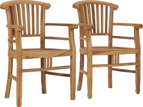 vidaXL Zahradní židle 2 ks masivní teakové dřevo [49432]