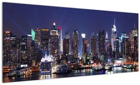 Obraz města - noční záře města (100x40cm)