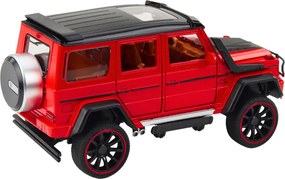 LEAN Toys Terénní auto kovové na setrvačník otevírací dveře červené 1:22