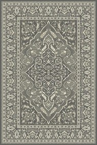 Kusový koberec vlněný Agnella Isfahan Leyla Grafit Šedý Rozměr: 133x180 cm