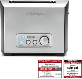 Gastroback 42397 černá-inox / Toustovač / 950 W / 2 topinky / rozmrazo