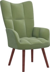 vidaXL Relaxační židle krémově samet [328061] Barva: světle zelená