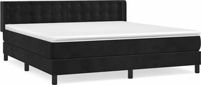 Box spring postel s matrací černá 160x200 cm samet 3131209
