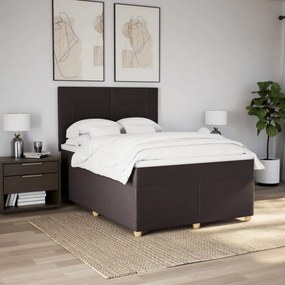 Box spring postel s matrací tmavě hnědá 160x200 cm textil 3293634