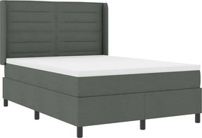 Postel s boxspringem s polštářem Tmavě šedá 200 x 140 cm textil 3341582
