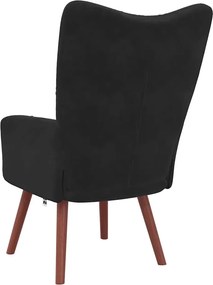 Relaxační křeslo černé samet 328057