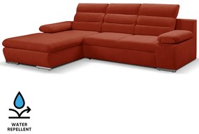 Sedací souprava GRECO MINI | 185x278 cm | LEVÁ | 57 červená WATER REPELLENT | rozkládací + úložný prostor