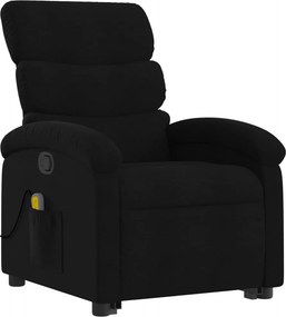 Zvedací masážní polohovací křeslo černé textil 3203992