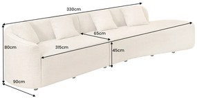 Designová sedačka Pasquale 330 cm béžová