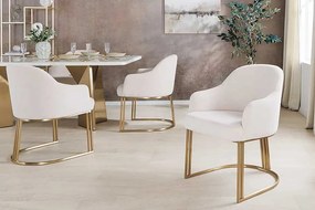 Designová jídelní židle Napayshni béžový manšestr