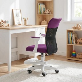 Dětská židle Neoseat MONKEY WHITE s podnoží — látka, bílá / fialová
