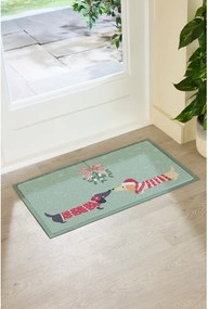 Rohožka s vánočním motivem z recyklovaného plastu 40x70 cm Christmas Sausage Dogs – Artsy Doormats