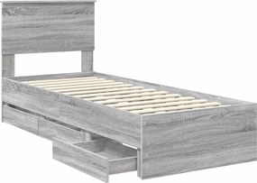 Rám postele s čelo Šedá Sonoma 75 x 190 cm Inženýrské dřevo 3410761