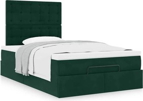 Osmanský rám postele s matracemi tmavě zelené 120x190 cm samet 3313604