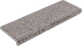 Schodové rohože 15 ks 65 x 21 x 4 cm šedé s obdélníkovým okrajem 134575
