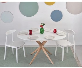 Kulatý rozkládací jídelní stůl s přídavnou deskou ø 90 cm Jubi – Ragaba