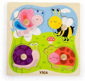 Dřevěné vkládací puzzle hmyz Viga