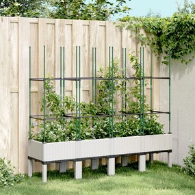 Zahradní truhlík s treláží bílý 160 x 40 x 142,5 cm PP