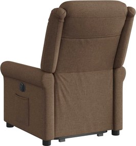 Zvedací polohovací křeslo hnědé textil 3303318