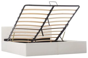 Rám postele s úložným prostorem bílý umělá kůže 160 x 200 cm 285520
