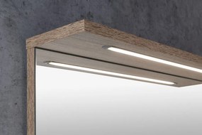 Aqualine Korin Strip zrcadlo s led osvětlením 60 x 70 x 12 cm dub platin hnědá KO990S