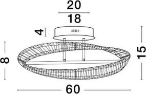 Stropní LED svítidlo NOVA LUCE AURELIA 35W 3500K 9333060 stmívatelné Triac