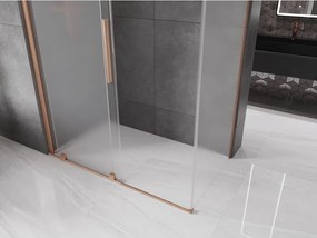 Mexen Velar, sprchový kout s posuvnými dveřmi 150 x 70 cm, 8mm sklo námraza, měděná matná, 871-150-070-31-65