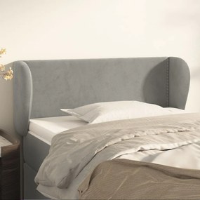 Čelo postele typu ušák světle šedé 83x23x78/88 cm samet 3117034