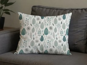 Polybavlněný povlak na polštář LEAFBIRD POLY 50x70 cm, bílo-zelený