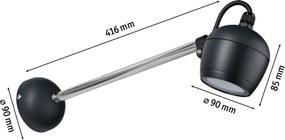 P 94778 Venkovní nástěnné svítidlo Kikolo IP65 90mm 3000K 8W 230V 60° antracit hliník/umělá hmota - PAULMANN
