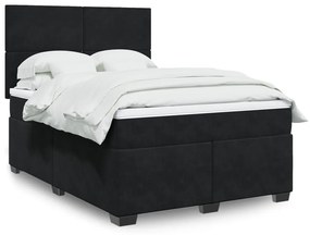 Box spring postel s matrací černá 160x200 cm samet 3293250