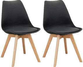 Danish style Jídelní židle Armin (SET 2 ks), plast, černá