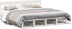Postel bez matrace bílá 200 x 200 cm masivní borovice 3302307