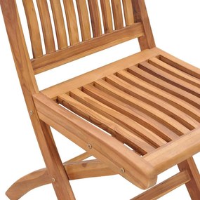 Skládací židle s polštáři 4 ks, masivní teakové dřevo 3072807