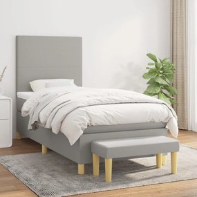 vidaXL Box spring postel s matrací 90x200 cm textil [3136965] Barva: světle šedá