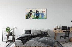 Obraz na skle Umění muži setkání 120x60 cm