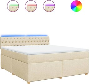 Box spring postel s matrací krémová 180x200 cm textil 3289071