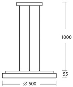 Osmont 66880 Carina LE, černé moderní závěsné svítidlo, 33W LED 4000K, prům. 50cm