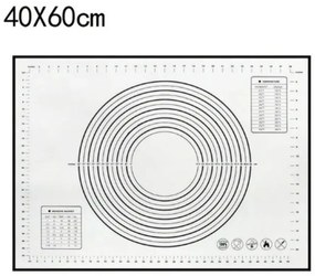 Silikonová kuchyňská podložka s měřítkem - nepřilnavá (v 8 velikostech) Barva: Černá, Velikost: 60x40 cm