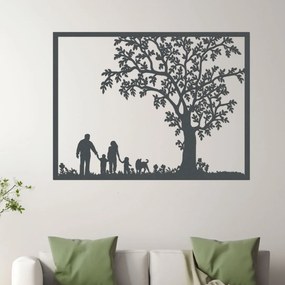dřevo života Dřevěný strom na zeď RODINA Zvolte rozměr (cm): 60x48, Zvolte barvu dekoru: Antracitová
