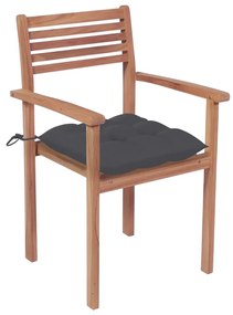 vidaXl Zahradní židle 4 ks antracitové podušky masivní teak