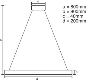 LED Stmívatelný lustr na lanku LED/55W/230V 3000-6500K + dálkové ovládání