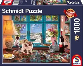 SCHMIDT Puzzle Stůl milovníka puzzle / 1000 dílků / rozměr 69,3 × 49,3