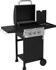 BPS-koupelny Plynový BBQ gril s boční plotýnkou, poličkou a krycí plachtou - , 2+1 hořák
