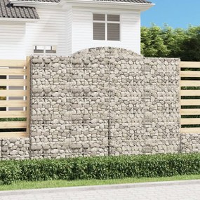 Klenutý gabionový koš 300 x 50 x 220/240 cm pozinkované železo 153521