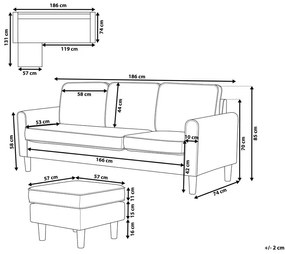 Čalounená pohovka s taburetem námornická modrá AVESTA Beliani