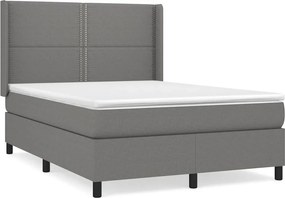 Box spring postel s matrací tmavě šedá 140x200 cm textil 3131354